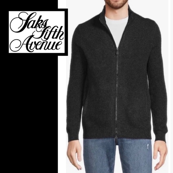 Saks Fifth Avenue | Sweaters | Saks Fifth Avenue Cashmere Zip Up ...